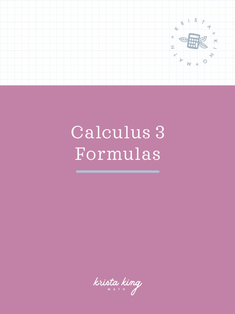 002 Calculus-3.formulas PDF | PDF | Maxima And Minima | Derivative