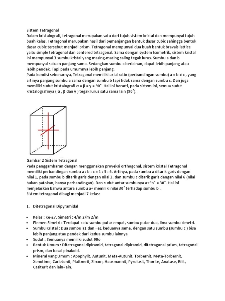Sistem Tetragonal | PDF