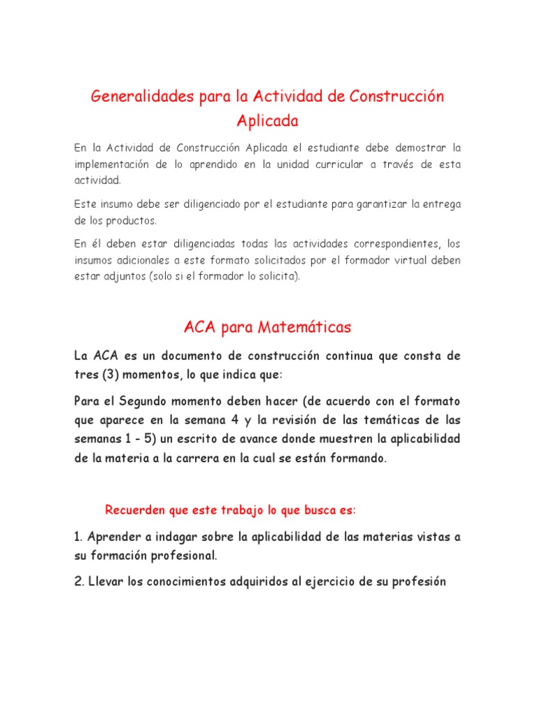 Formato ACA 2 | PDF | Cognición | Aprendizaje