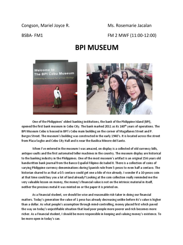 A Glimpse into Philippine Banking History: A Visit to the BPI Museum in ...