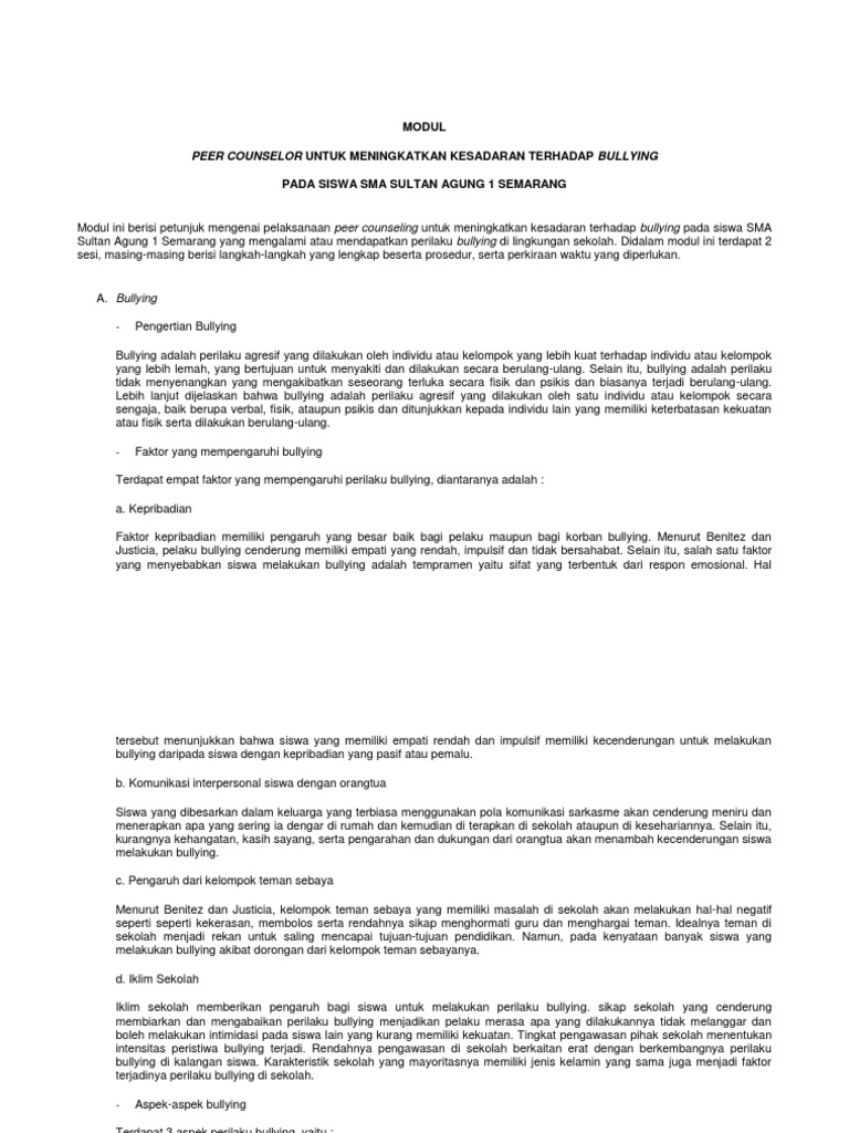 Modul Peer Counselor | PDF