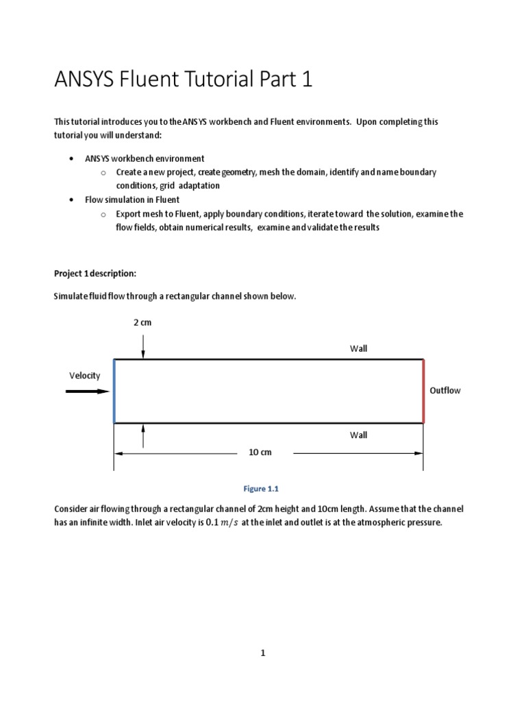 ANSYS Fluent Tutorial Part 1 | PDF | Fluid Dynamics | Continuum Mechanics