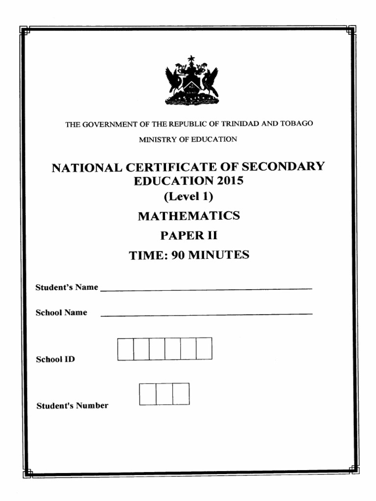 NCSE 2015 Mathematics 2 | Shape | Interest