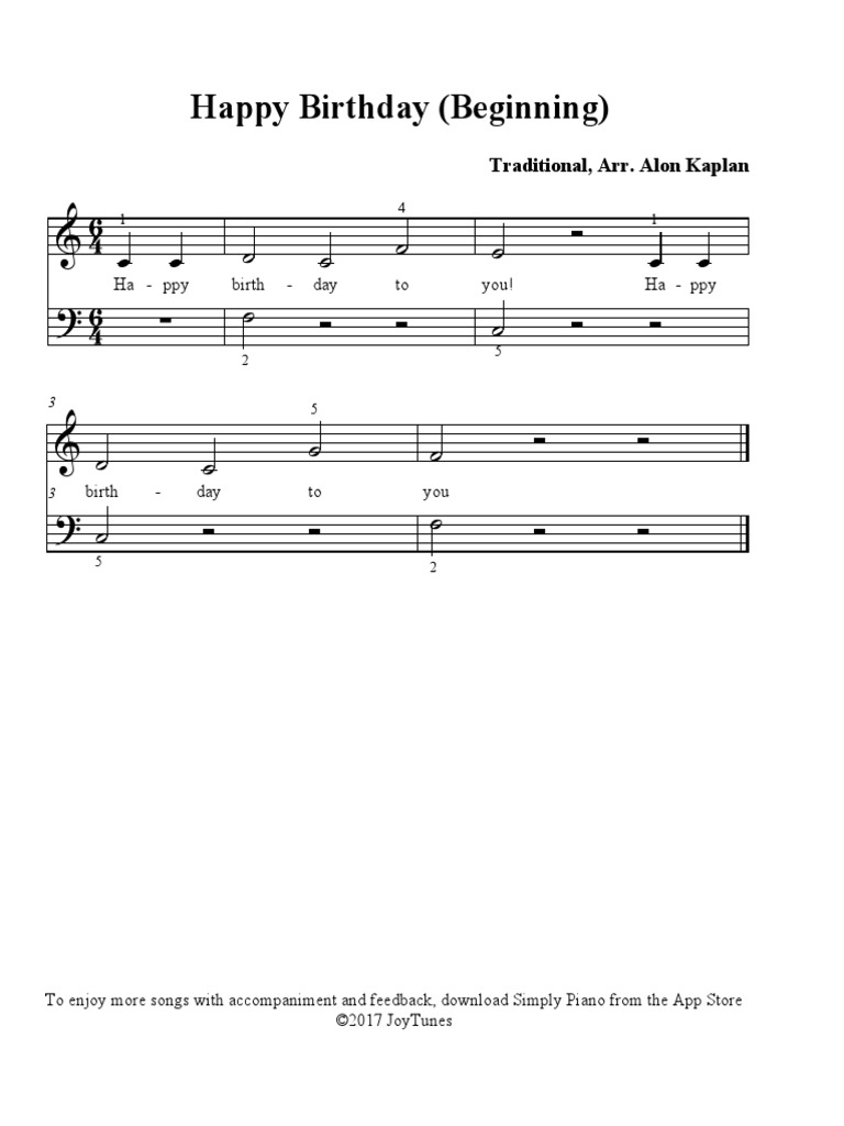 HappyBirthdayNewSheetMusic PDF | PDF