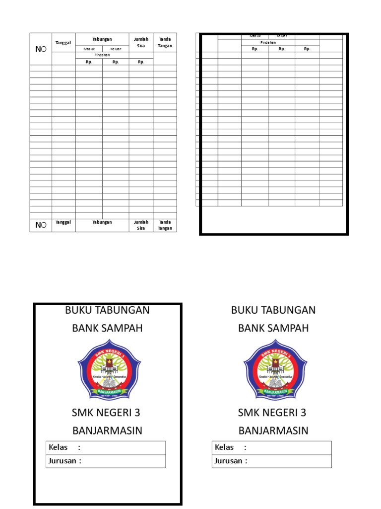 Buku Tabungan Bank Sampah | PDF