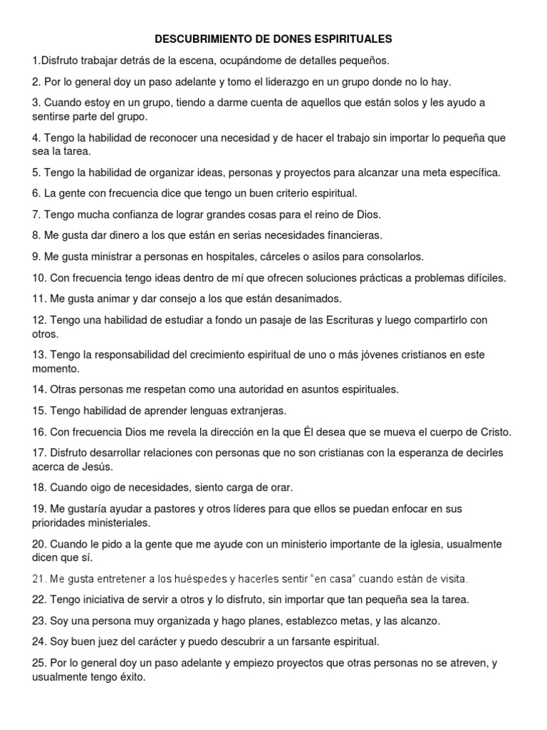 Descubre tus Dones Espirituales | PDF | Oración | Iglesia Católica