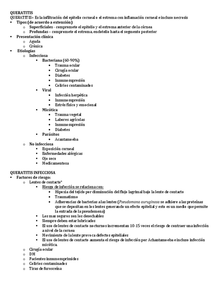 Queratitis Infecciosa | PDF | Córnea | Lentes de contacto