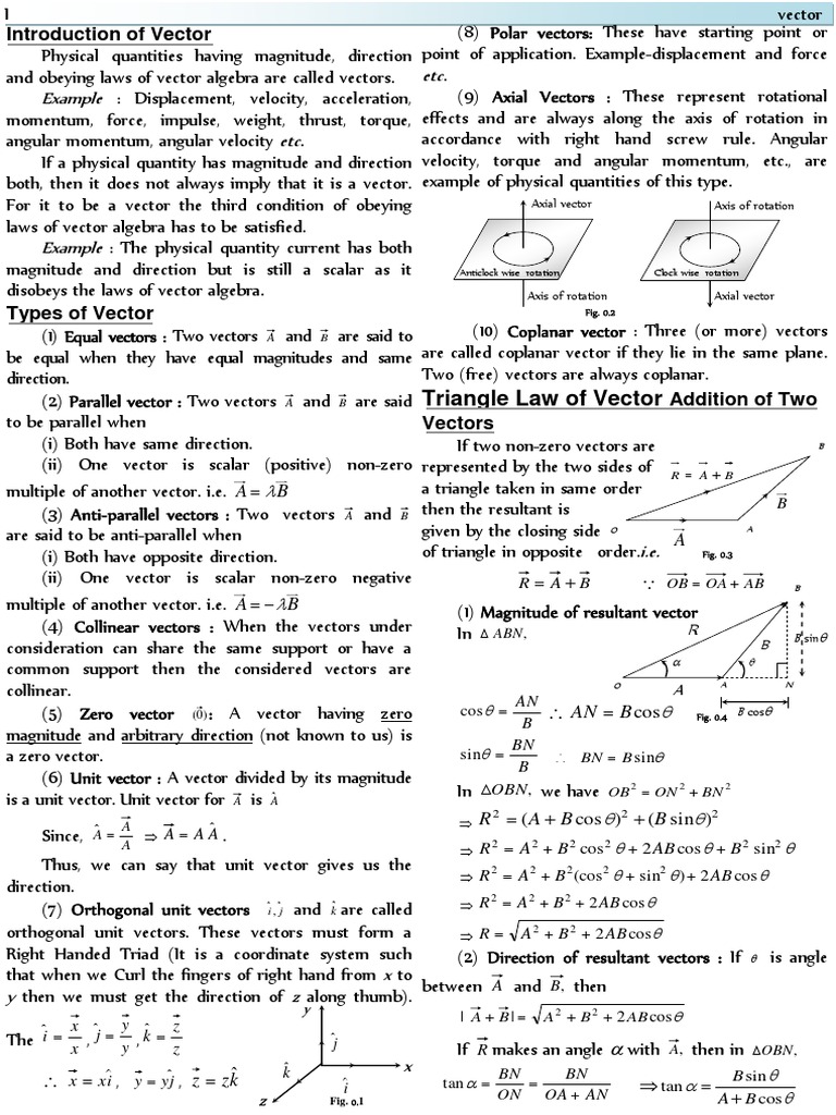 Example Etc Etc: Triangle Law of Vector | PDF | Rotation Around A Fixed Axis | Euclidean Vector