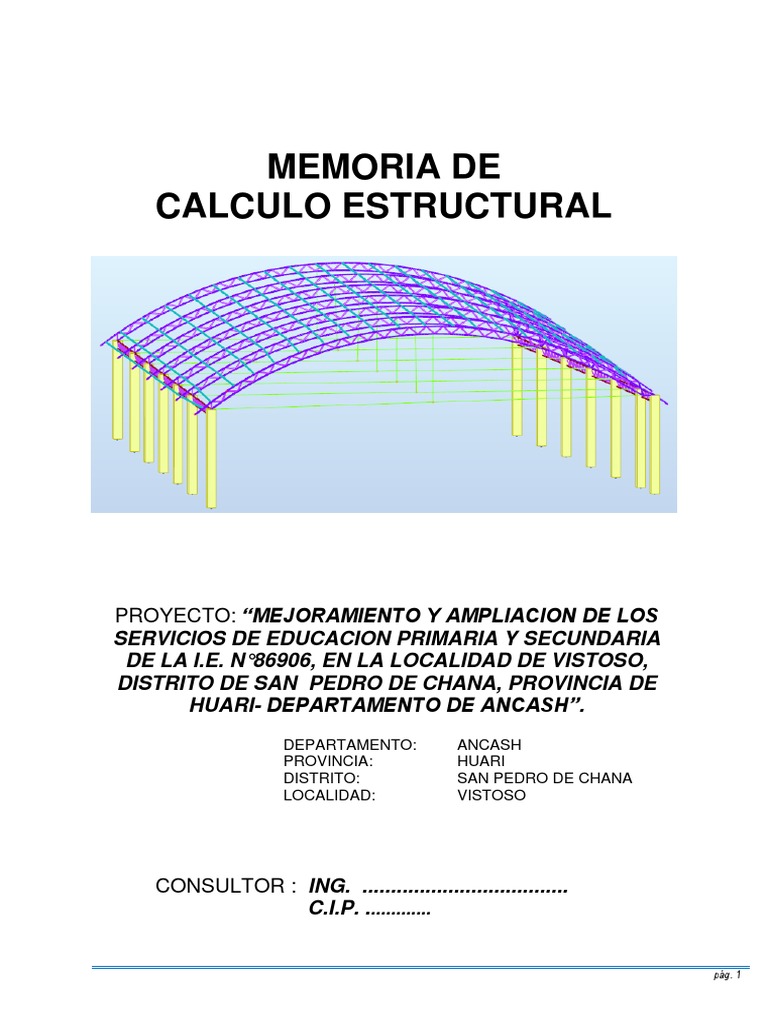 01 Memoria de Calculo Estructural | PDF | Acero | Acero estructural