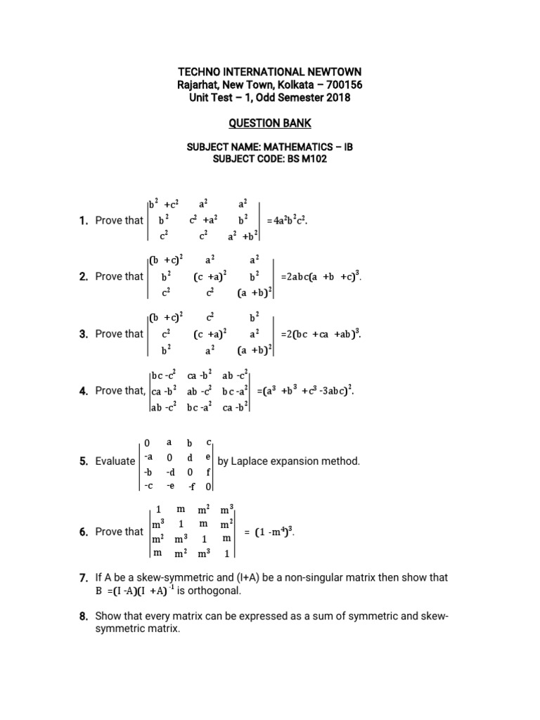 Math Question Bank | PDF