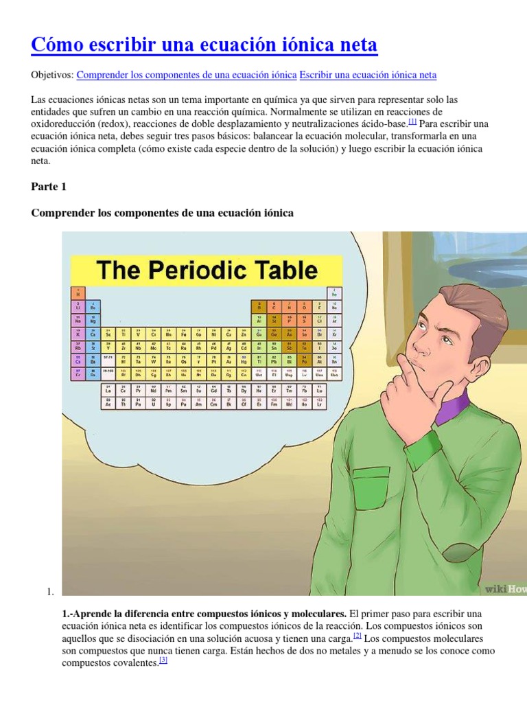Cómo Escribir Una Ecuación Iónica Neta | PDF | Moléculas | Ion