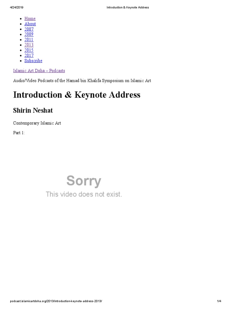 Introduction & Keynote Address | PDF | Art