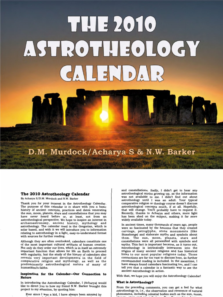 2010 Astrotheology Calendar PDF | PDF | Festival | Solar Deity