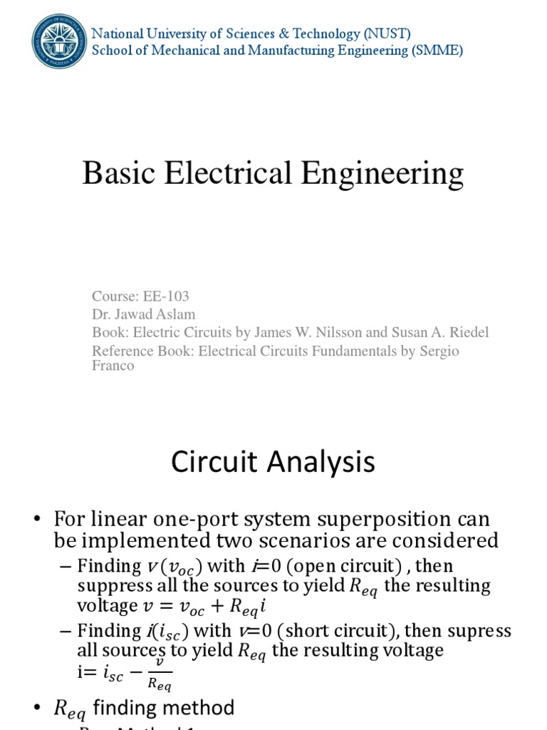 EE 103 Lecture4 | PDF | Network Analysis (Electrical Circuits) | Electrical Network