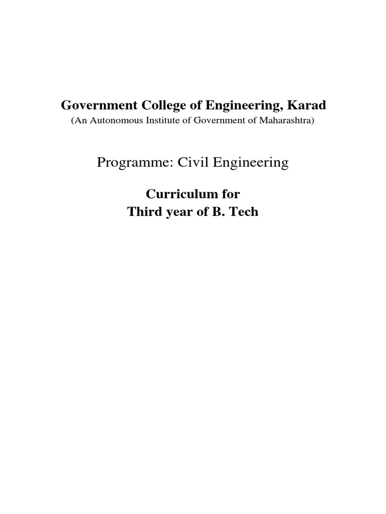Programme: Civil Engineering: Government College of Engineering, Karad ...
