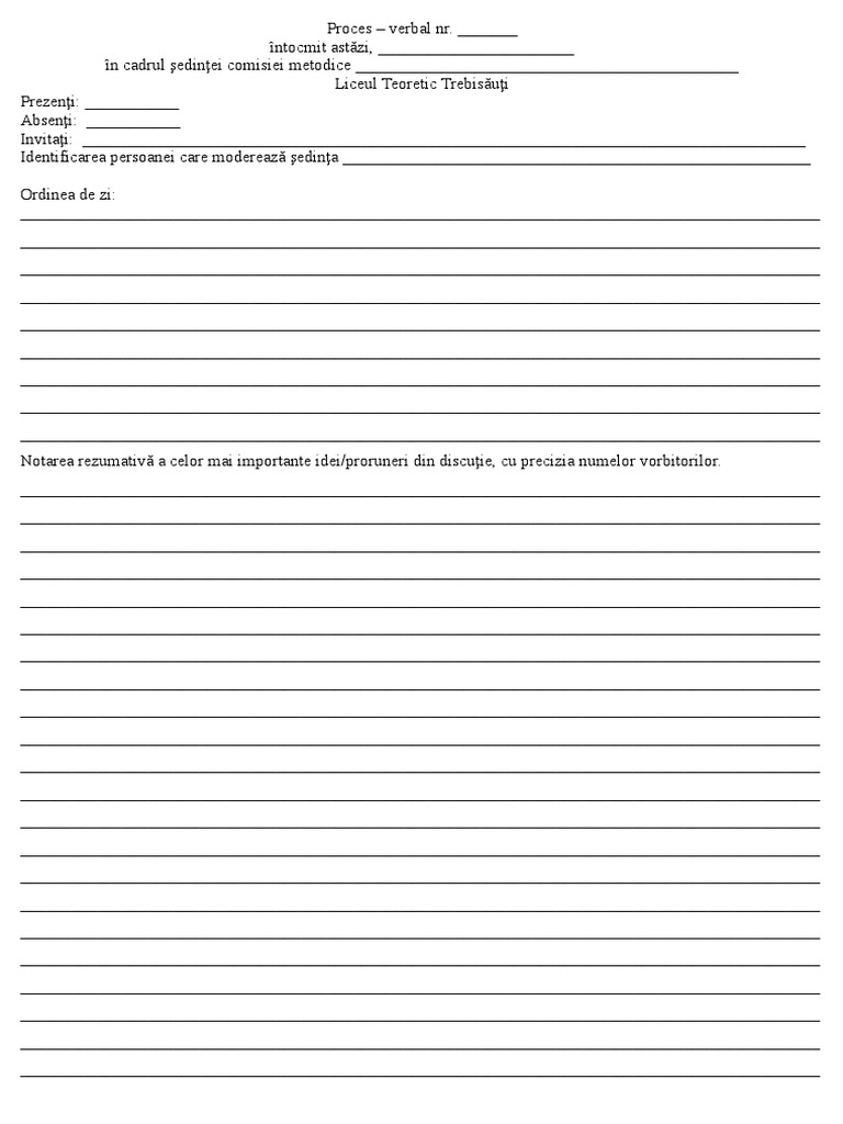 Proces - Verbal Model | PDF