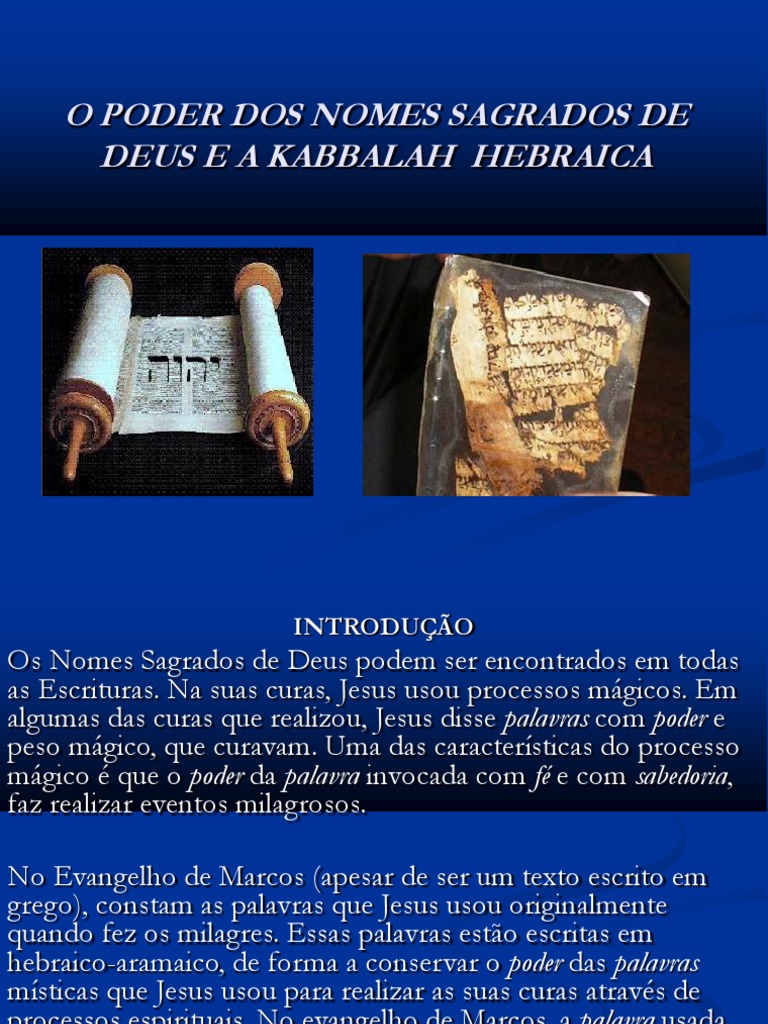 Nomes Sagrados e Poder na Kabbalah | PDF | YHWH | Jesus