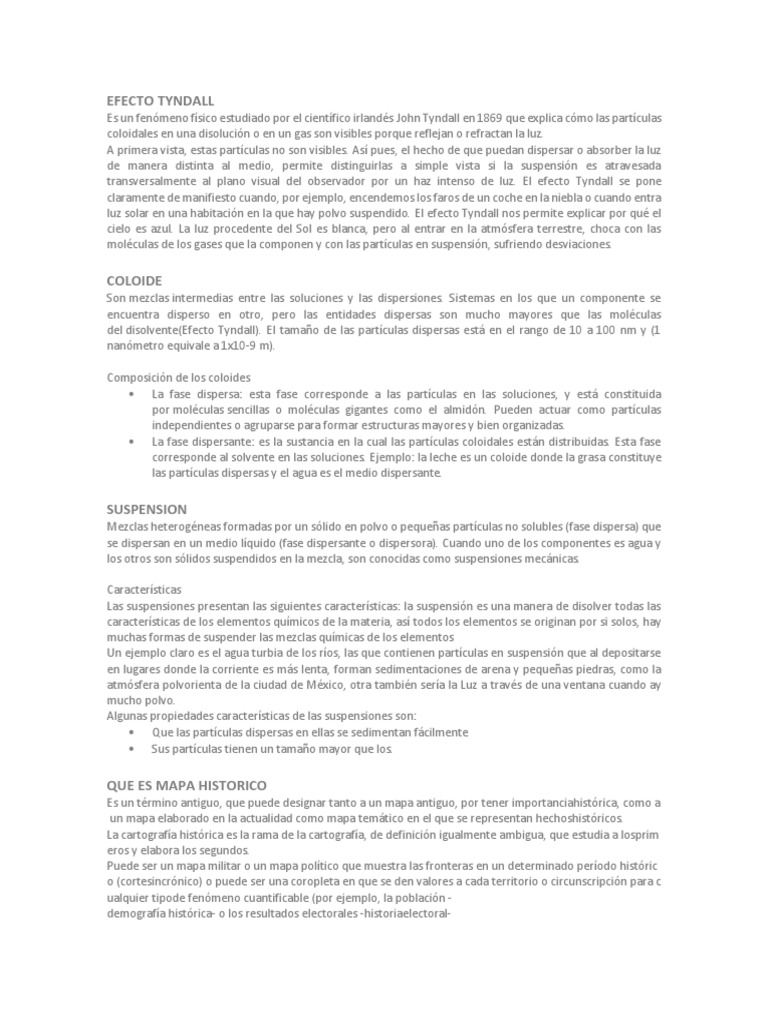 Efecto Tyndall | PDF | Coloide | Suspensión (Química)