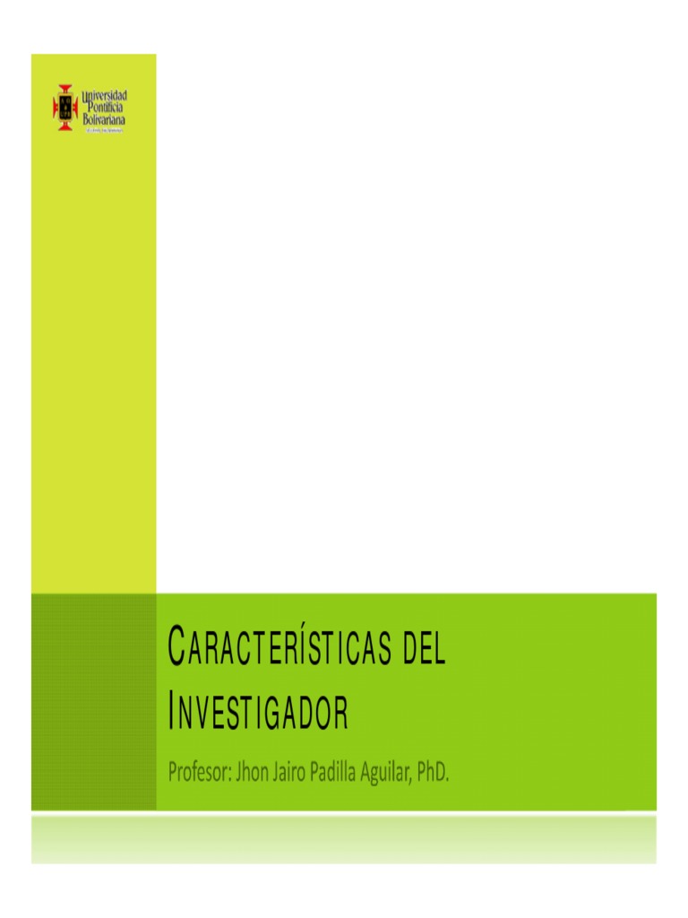 Características del Investigador Científico | PDF | Conocimiento | Memoria
