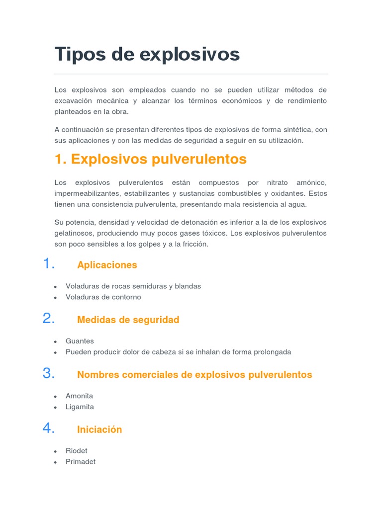 Tipos de Explosivos | Química | Naturaleza