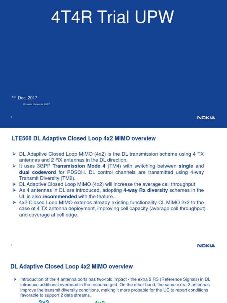 4T4R UPW Trial Report | PDF | Mimo | Networks
