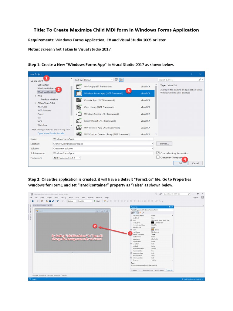 How To Create Maximize Child MDI Form in Windows Forms Application | PDF