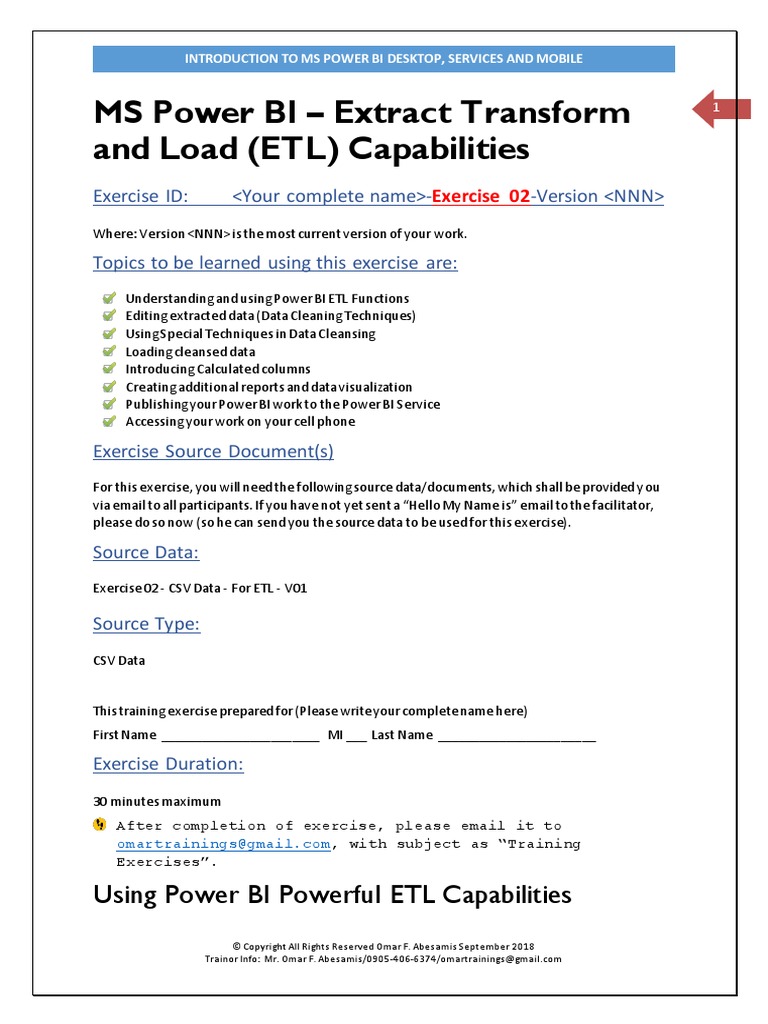 Introduction To MS Power BI Desktop - Exercise 02 - Deeper ...