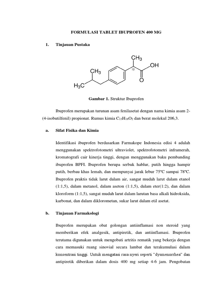 Formulasi Tablet Ibuprofen 400 MG | PDF