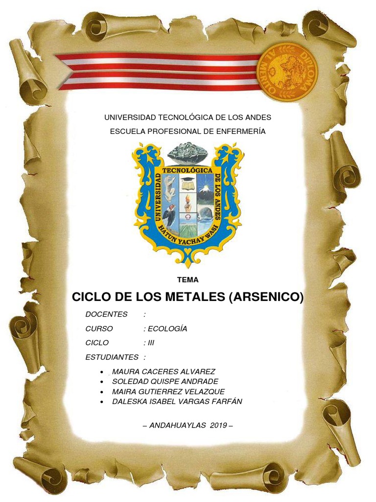 Ciclo de Los Metales - Arsenico | PDF | Arsénico | Agua potable