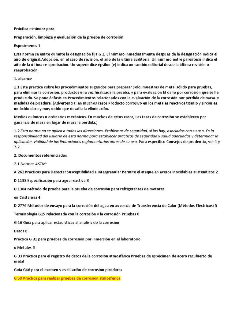 Práctica ASTM G1-03 para Corrosión | PDF | Corrosión | Rieles