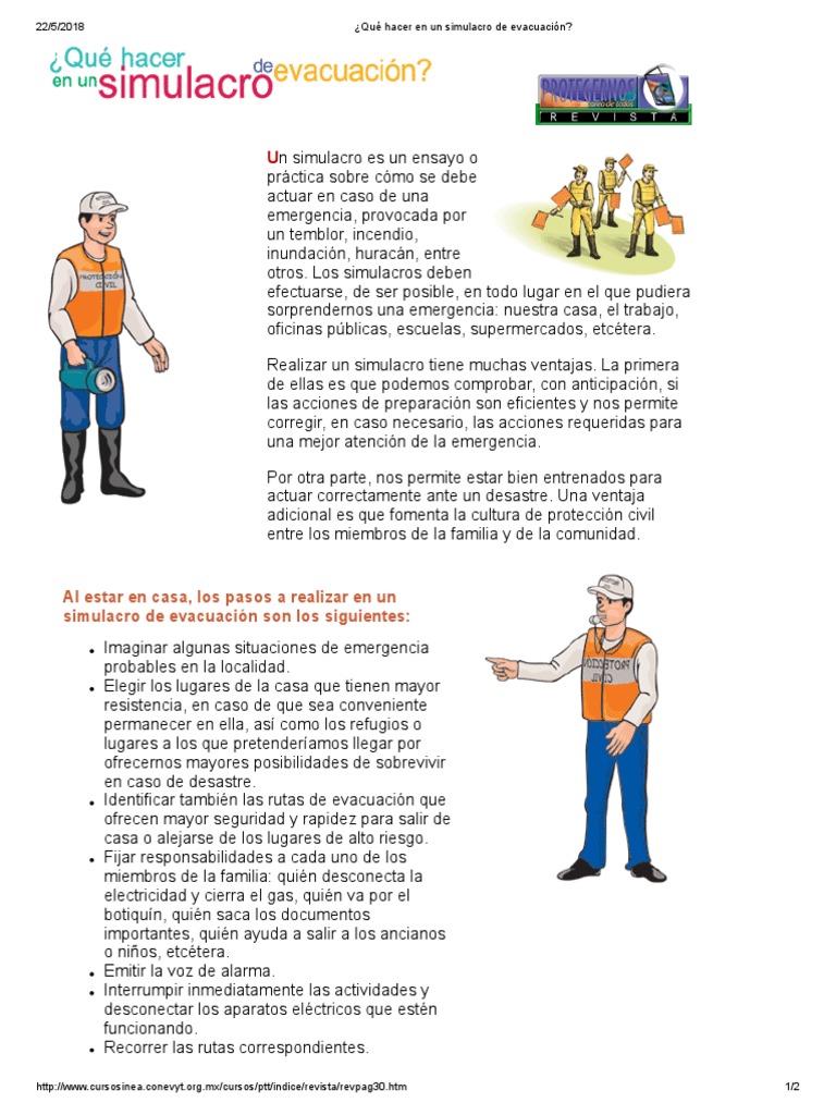Qué Hacer en Un Simulacro de Evacuación | PDF | Defensa Civil | Simulación