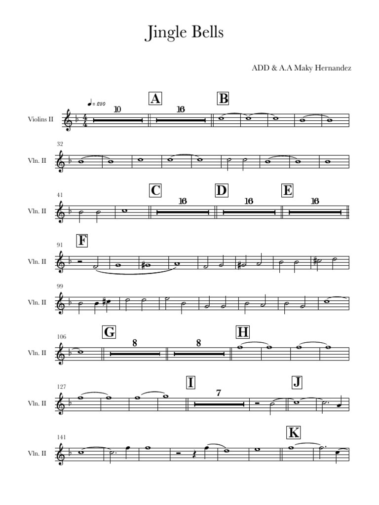 Jingle Bells Violin 2 - Quintet | PDF | Classical Music | Chamber Music