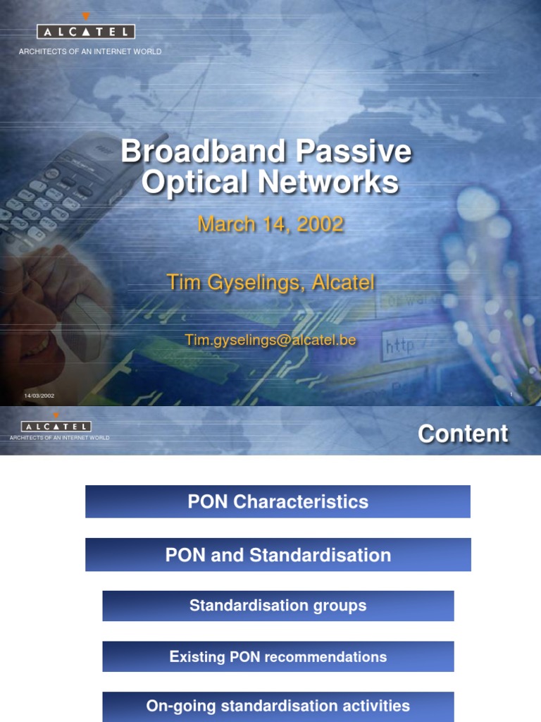 GPON Presentation | Download Free PDF | Fiber To The X | Information And Communications Technology