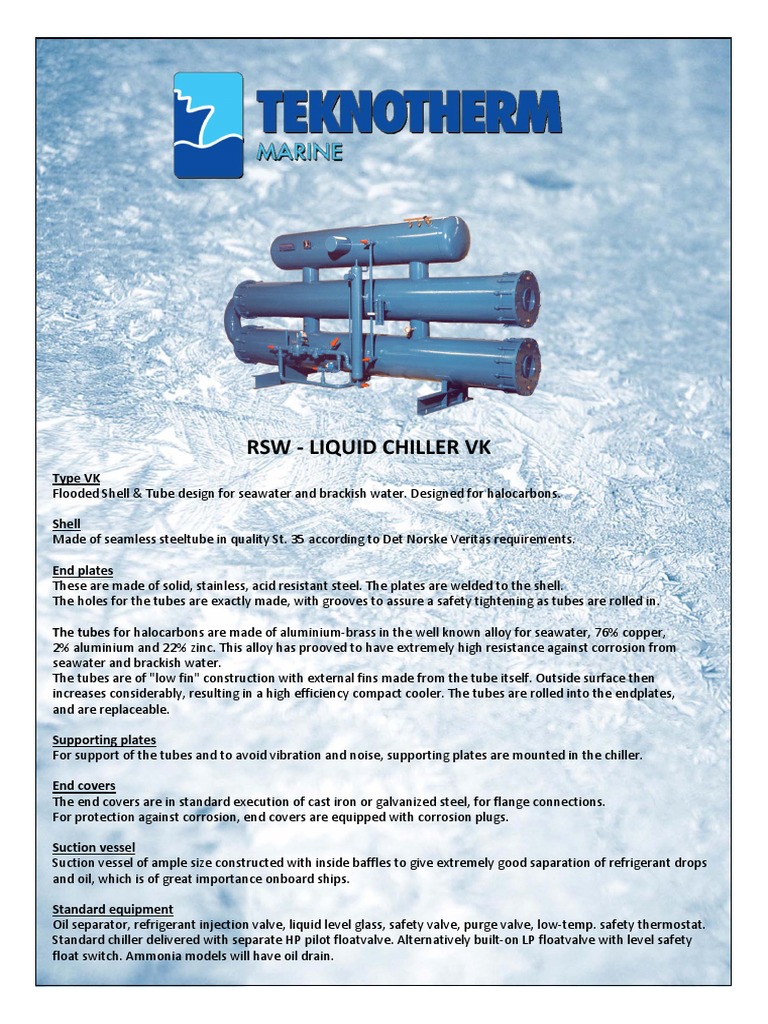 RSW Chiller VK | PDF | Pipe (Fluid Conveyance) | Corrosion