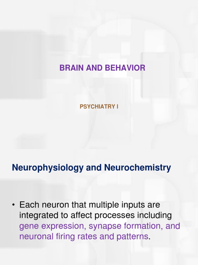 Brain and Behavior: Psychiatry I | PDF | Neurotransmitter | Neuron