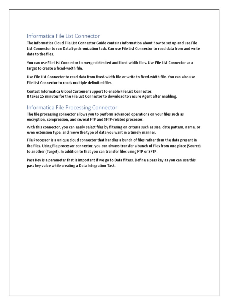 Informatica File List Connector | PDF