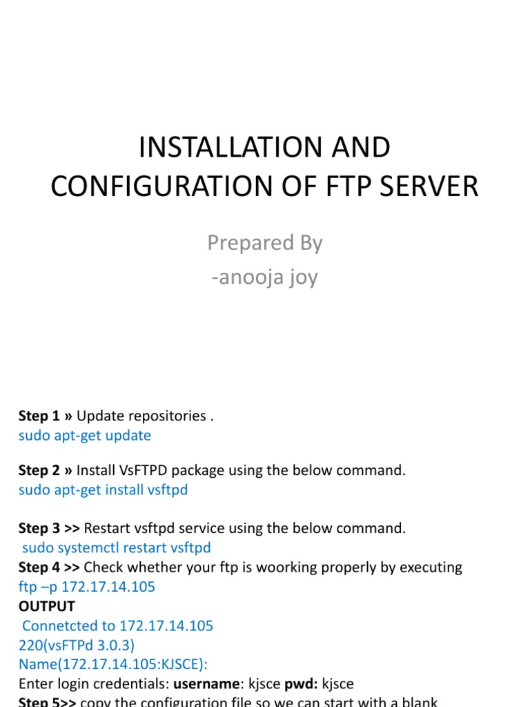 FTP Server Configuration | PDF | File Transfer Protocol | Transport ...