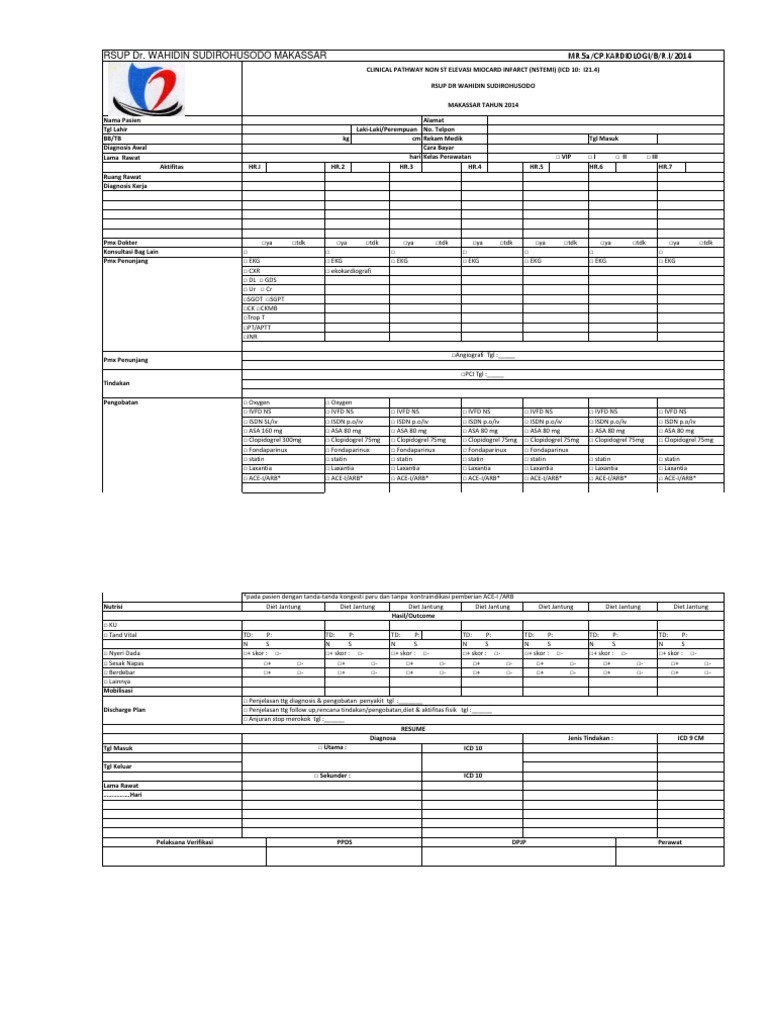 NSTEMI Clinical Pathway Overview | PDF | Cardiology | Medical Specialties