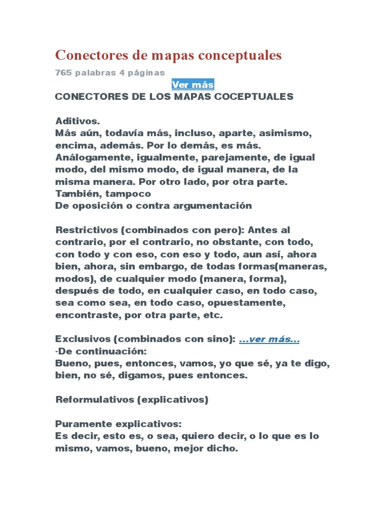 Conectores de Mapas Conceptuales - Odt | PDF