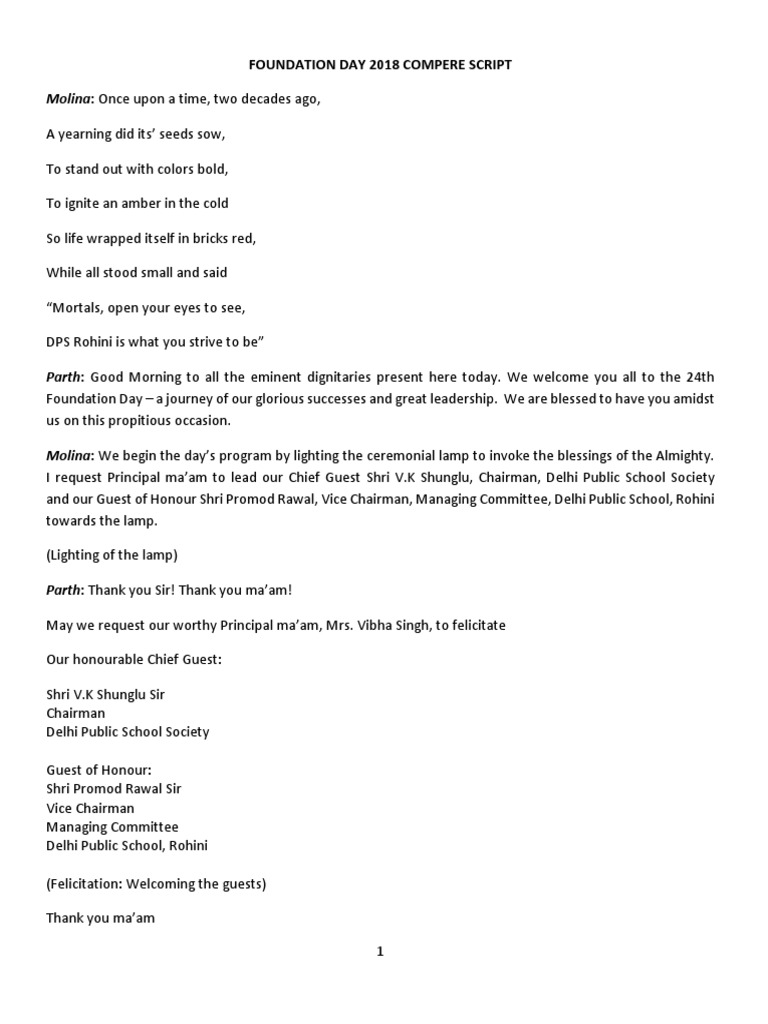 Script For Events | PDF