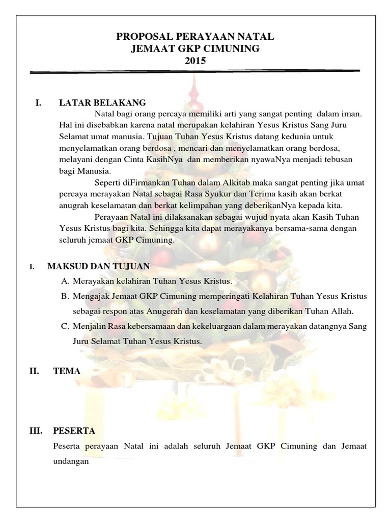 Proposal Perayaan Natal | PDF