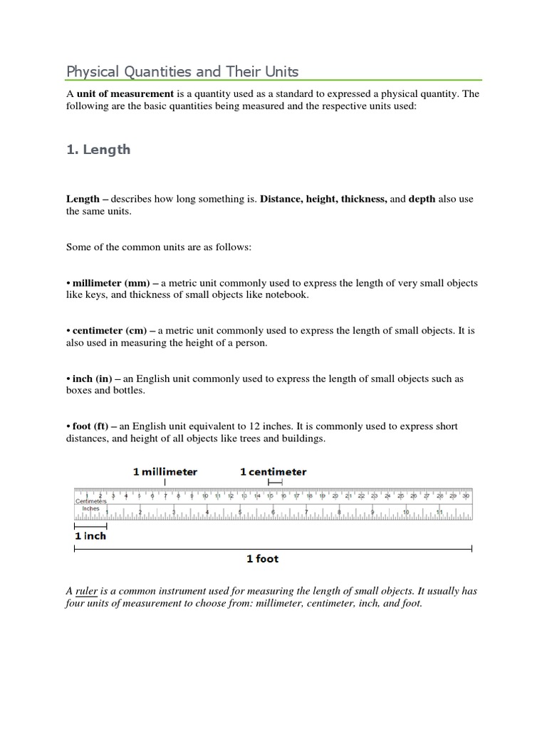 An Introduction to the Metric and English Units of Measurement for ...