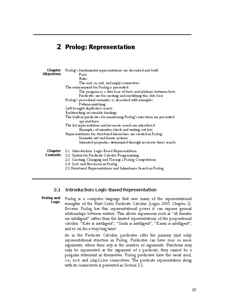 CH2 - Prolog - Representation PDF | PDF | First Order Logic ...
