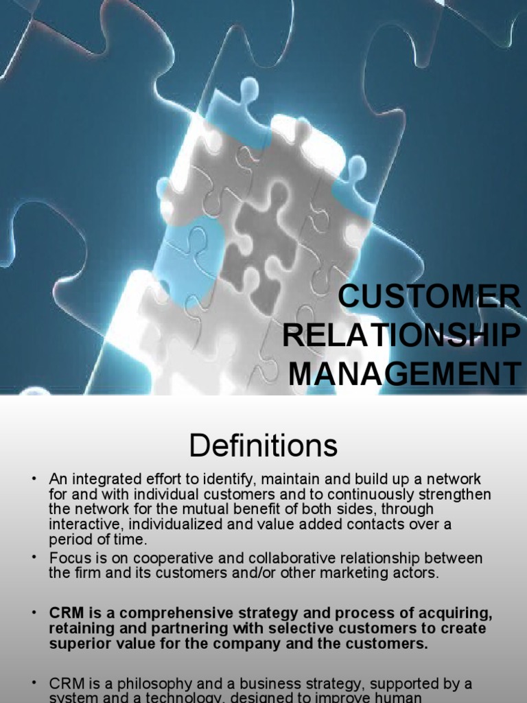 Customer Relationship Management | PDF | Customer Relationship ...