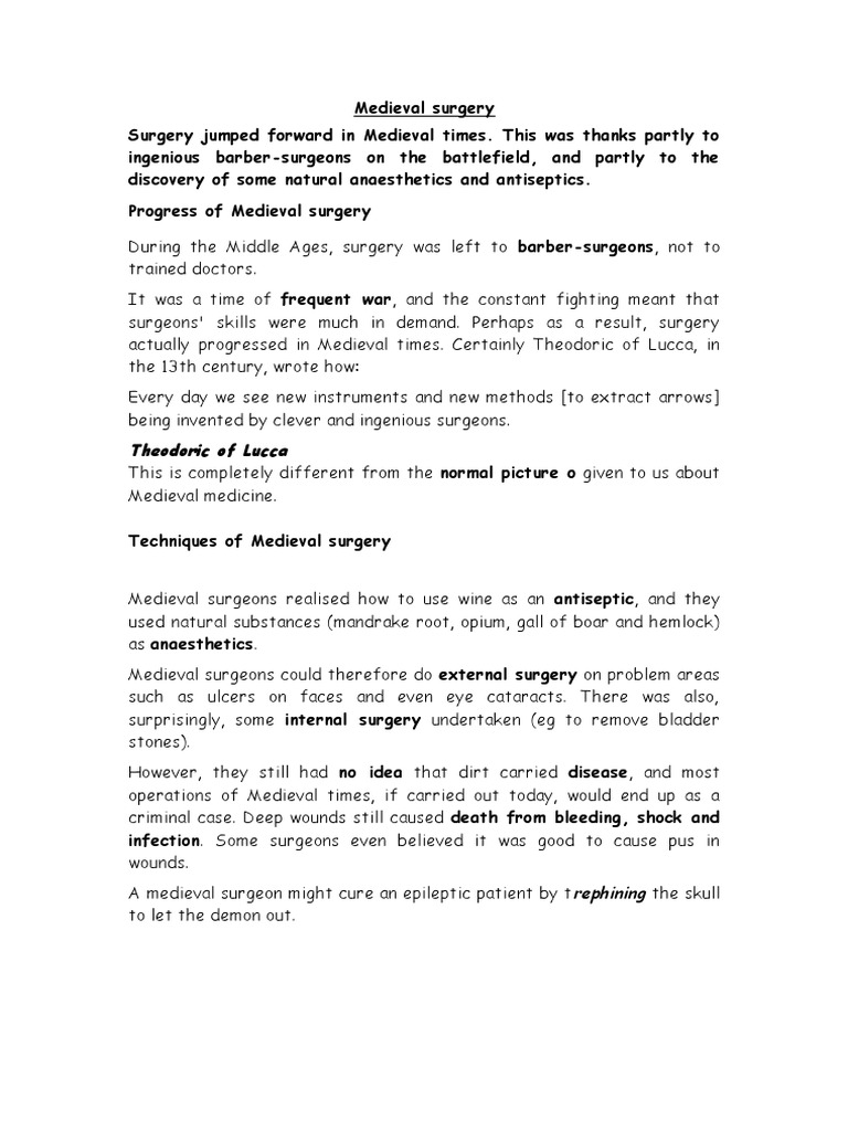Advances in Medieval Surgery Techniques | PDF | Social Science | Art