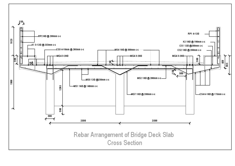 T-Beam Bridge Deck Rebar Arrnagement | PDF