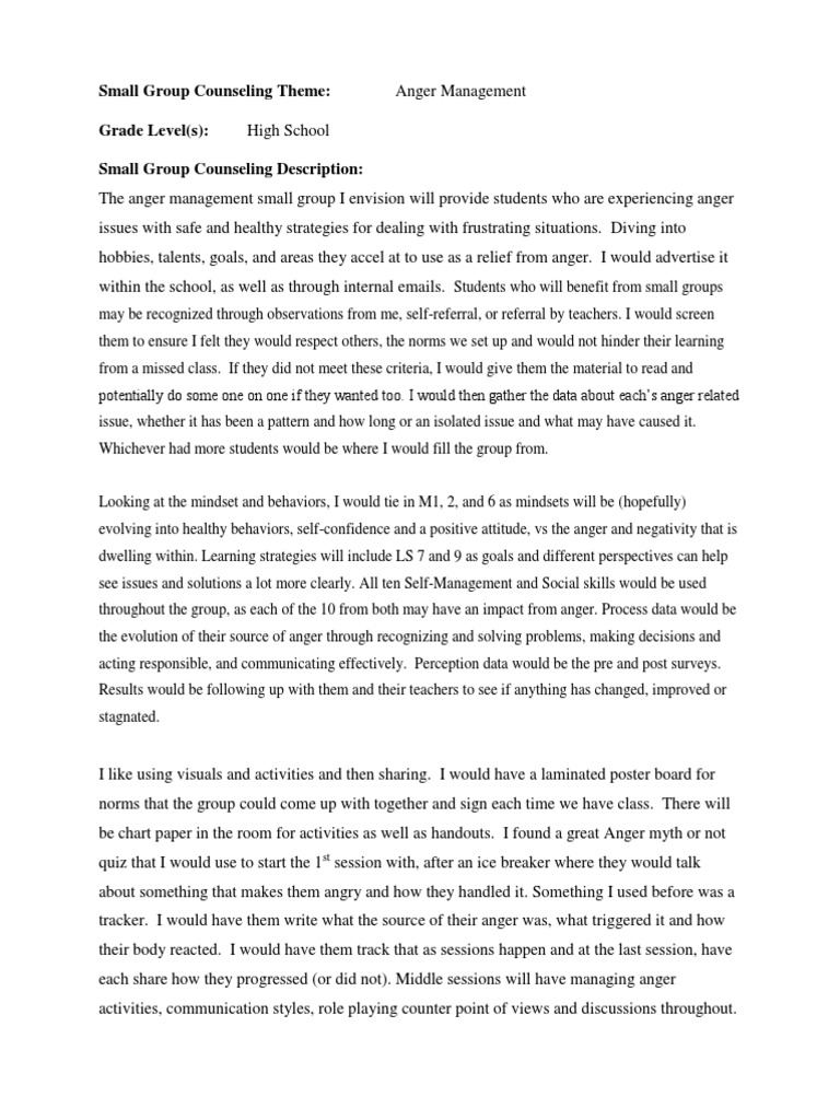 Small Group Anger Management | PDF | Anger | Communication