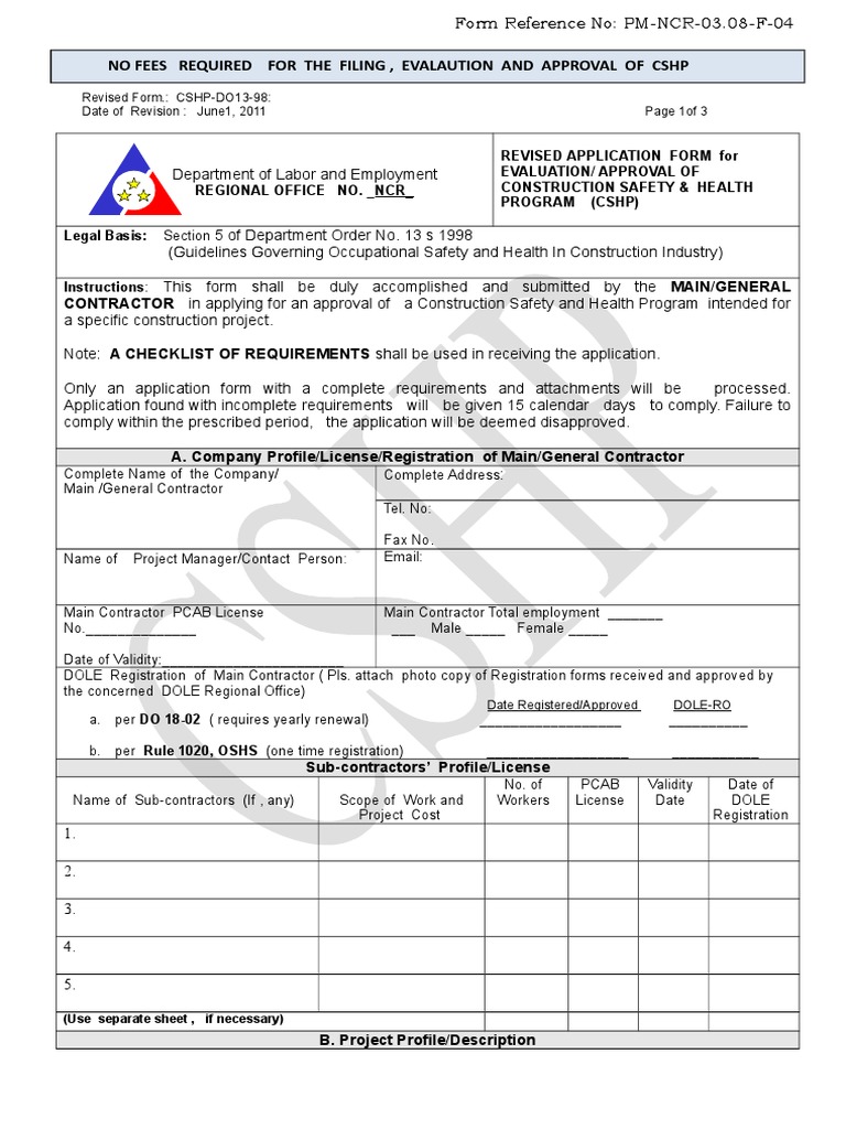Comprehensive CHSP Template | PDF | Occupational Safety And Health ...