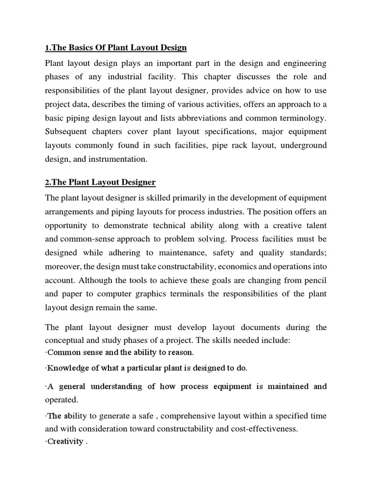 Plant Layout Design | PDF | Design | Specification (Technical Standard)