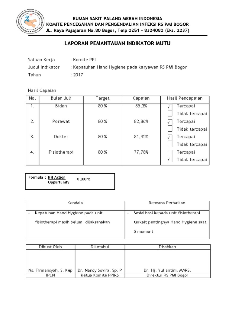 Laporan Pemantauan Indikator Mutu | PDF